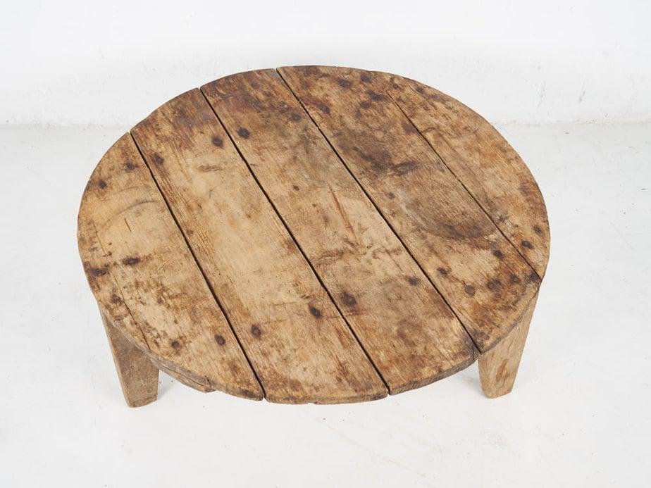 Round Wooden Side Table, 1920s for sale at Pamono