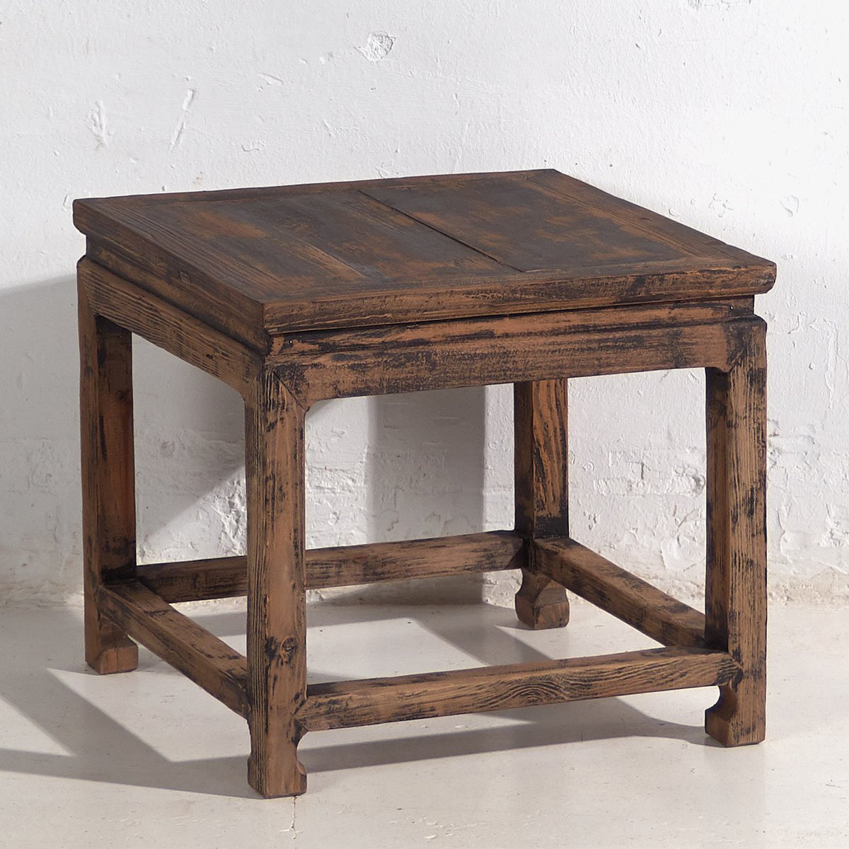 Antique Wood Square Side Table for sale at Pamono