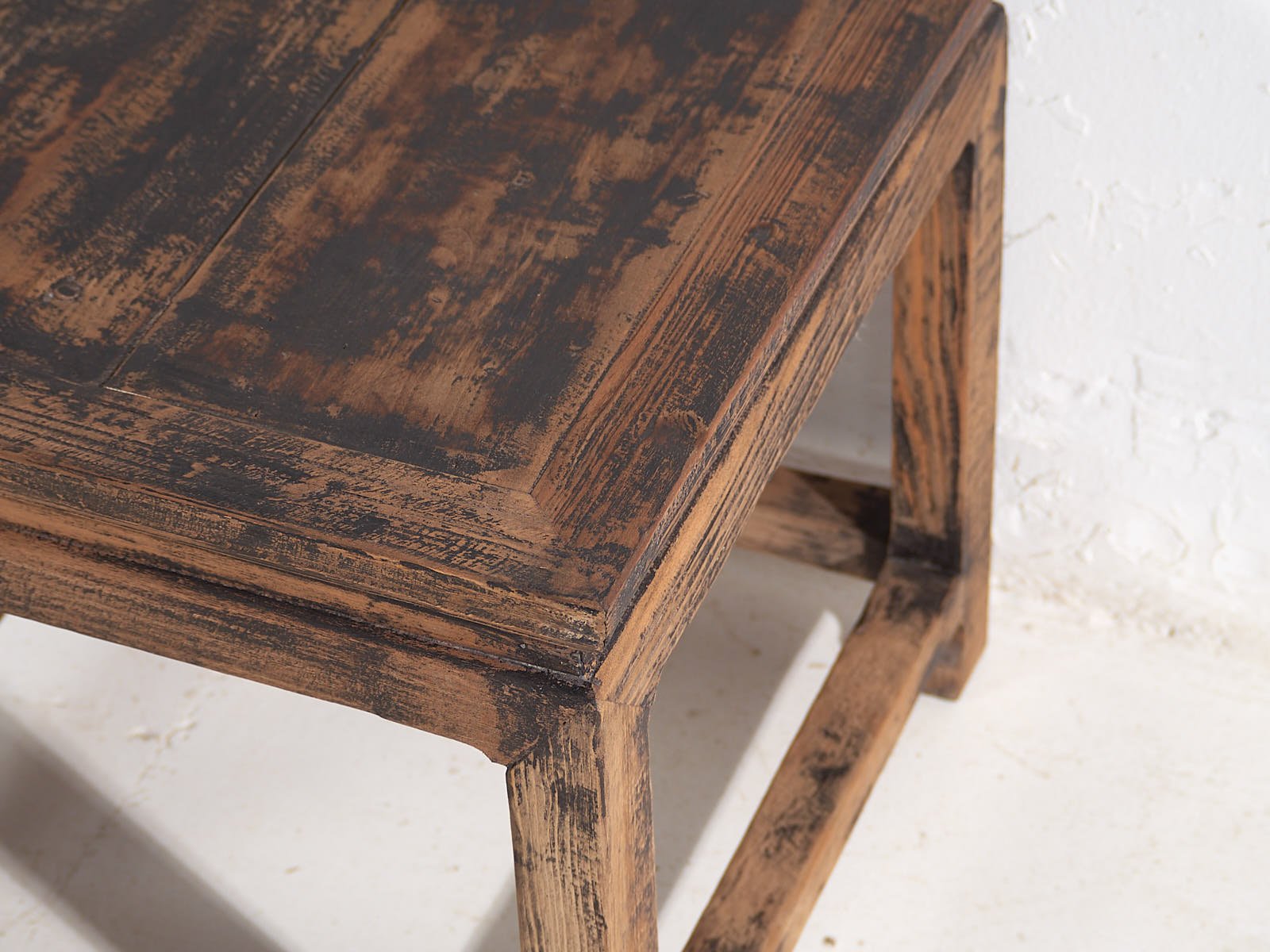 Antique Wood Square Side Table for sale at Pamono