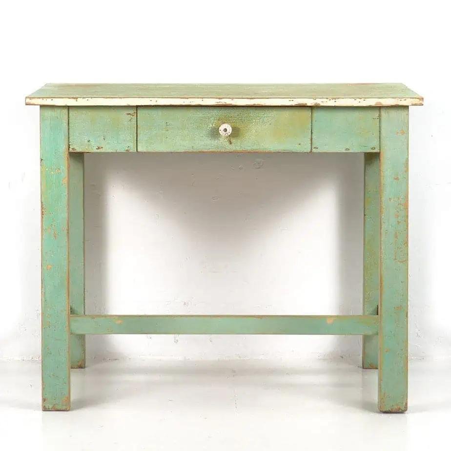 Vintage Green Kitchen Table, 1920 for sale at Pamono