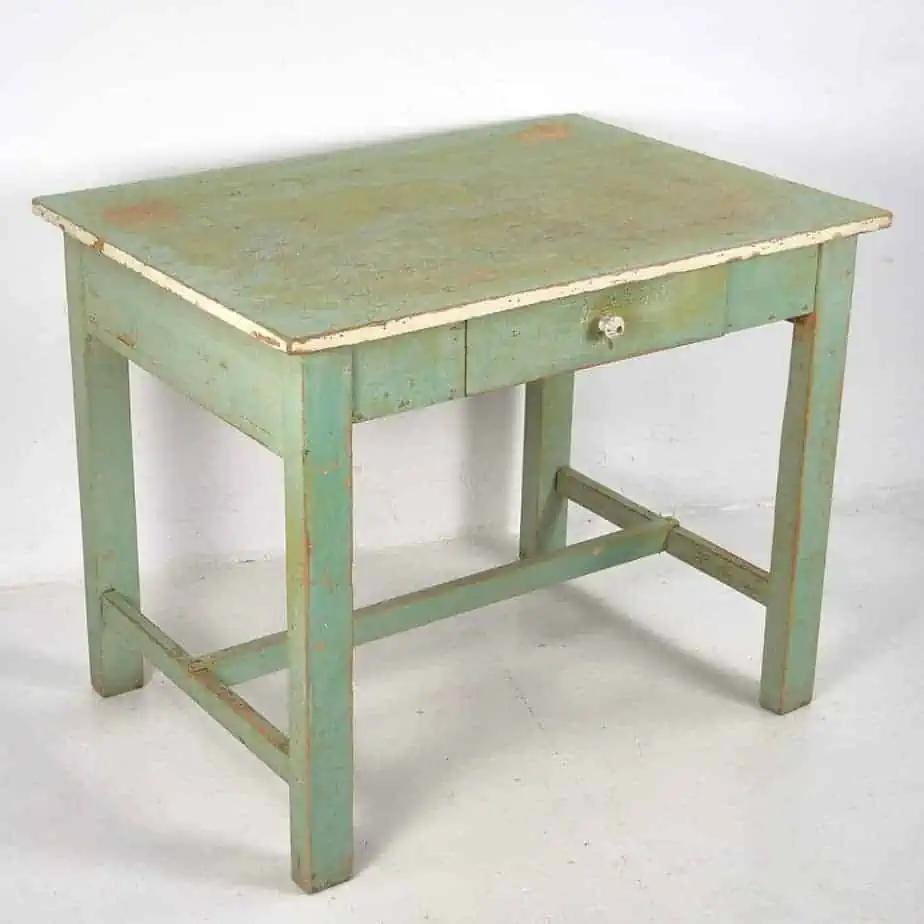 Vintage Green Kitchen Table, 1920 for sale at Pamono