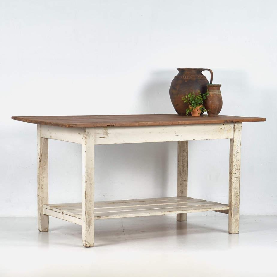 Antique Kitchen Island Table, France, 1900s for sale at Pamono