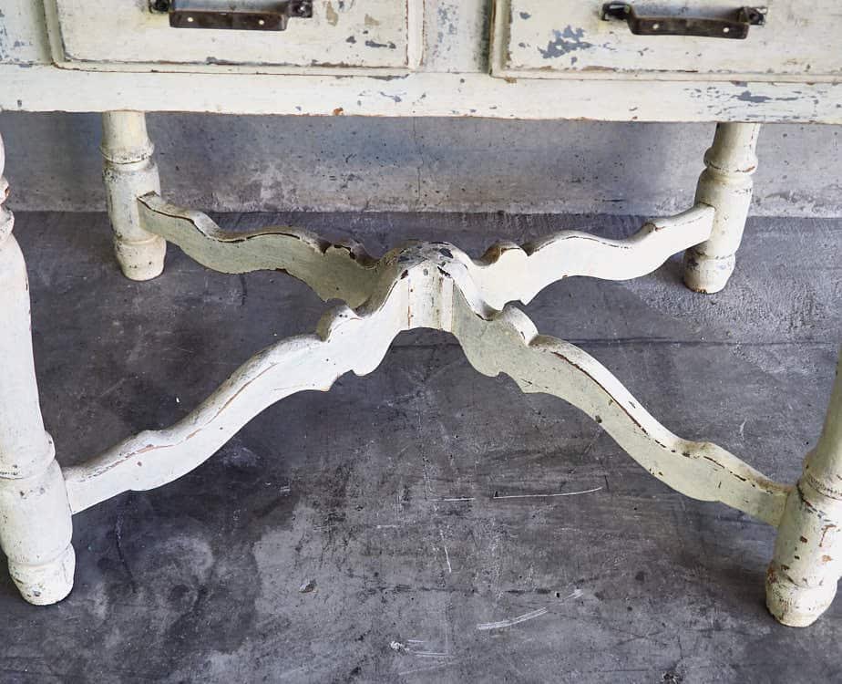 Antique White Wood Table, France, 1900s for sale at Pamono