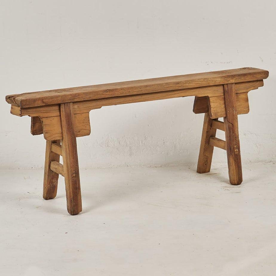 Antique Wood Bench in Elm, 1870s for sale at Pamono