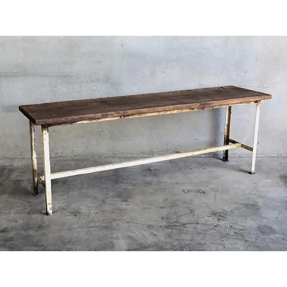 Vintage Industrial Metal Bench, Czech Republic, 1950s for sale at Pamono