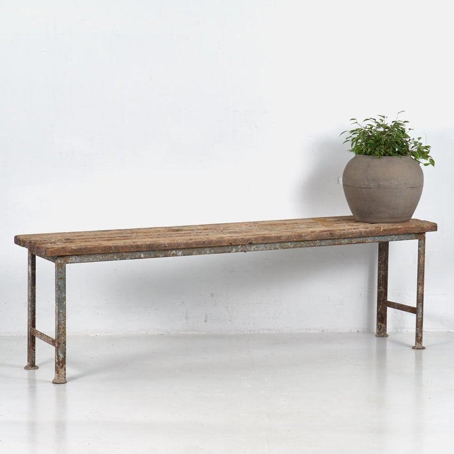 Vintage Industrial Style Bench, 1950s for sale at Pamono