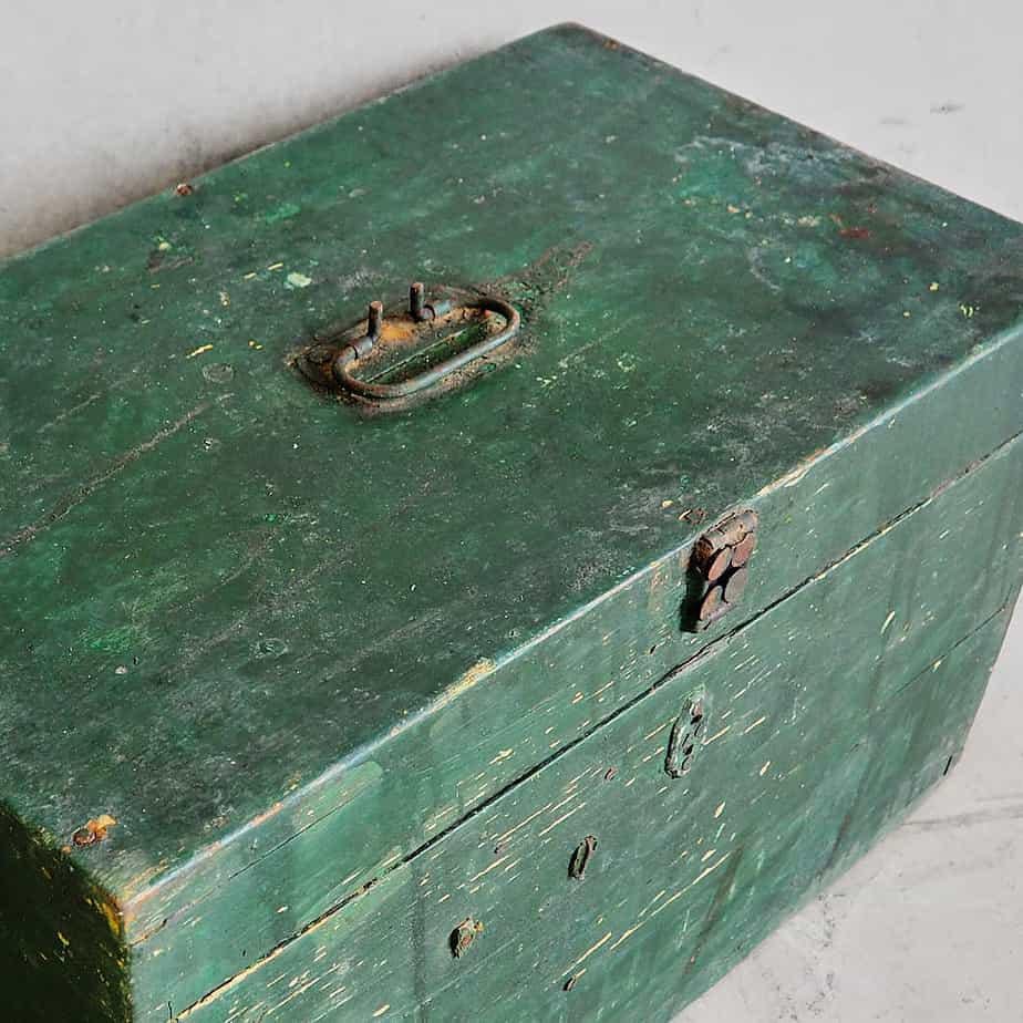 Antique Dark Green Chest, 1910s for sale at Pamono