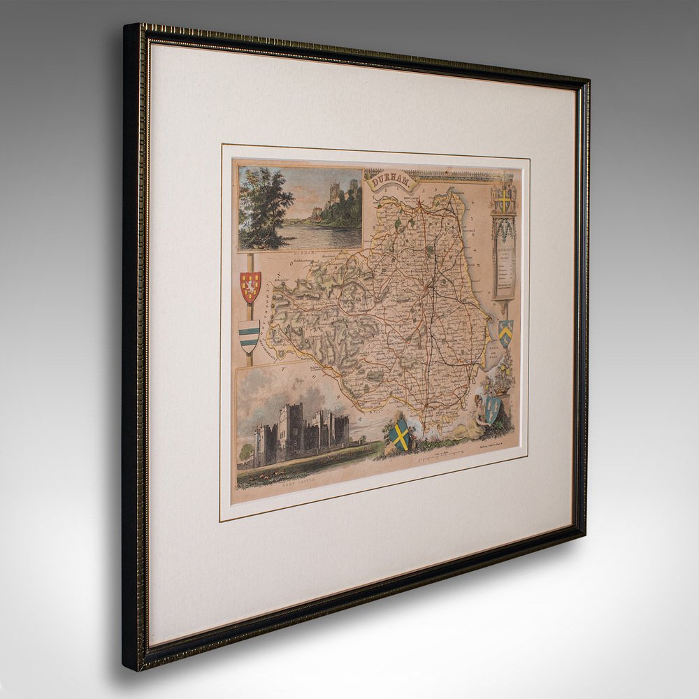 English Lithography Map of County Durham for sale at Pamono