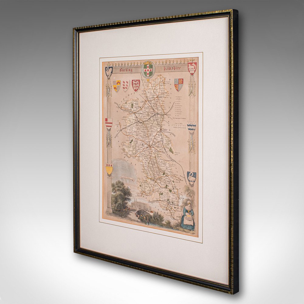 English Lithography Map of Buckinghamshire for sale at Pamono