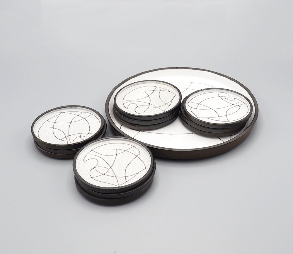 Carasso Cake Serving Set from Cor Unum, 1960s, Set of 13 for sale at Pamono