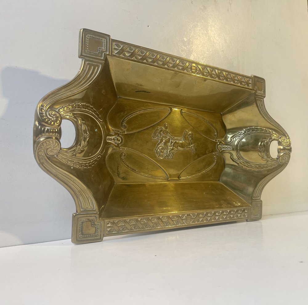 French Brass Bread Basket with Gladiator, 1890s for sale at Pamono