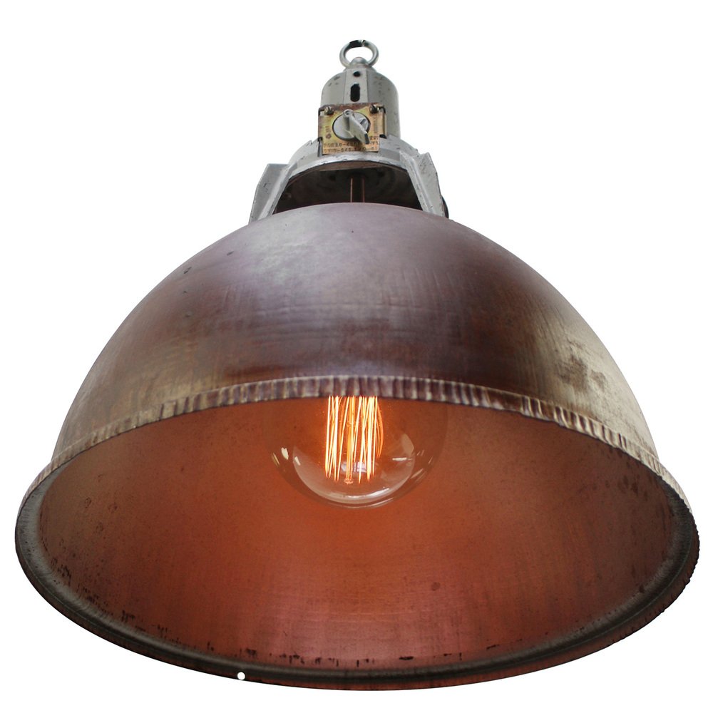 Vintage Industrial Rust Iron Pendant Lights for sale at Pamono