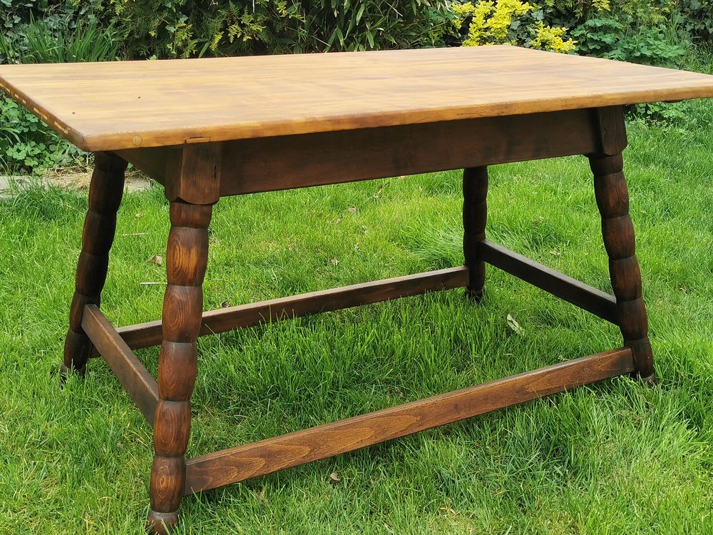 Antique German Rustic Farmers Table in Oak and Beech, 1870 for sale at ...
