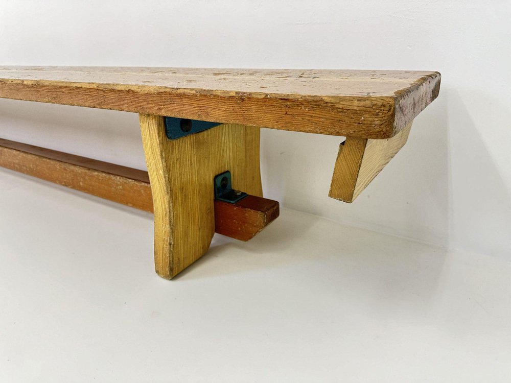Vintage Wooden School Bench, 1970s for sale at Pamono