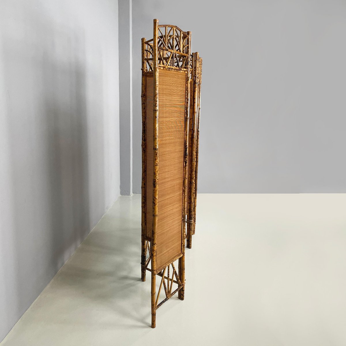 Mid-Century Modern Italian Screen in Bamboo and Rattan, 1950s for sale ...