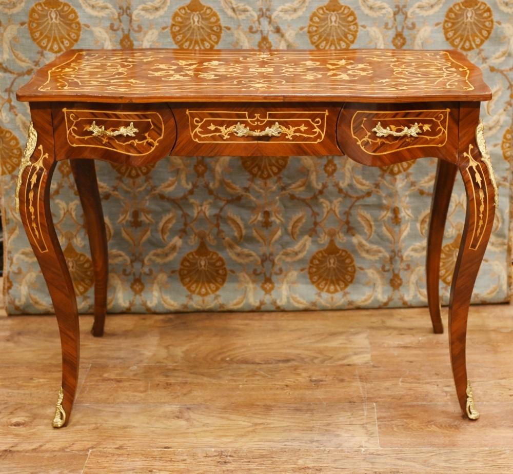 French Writing Desk Louis XVI Bureau Plat Inlay for sale at Pamono
