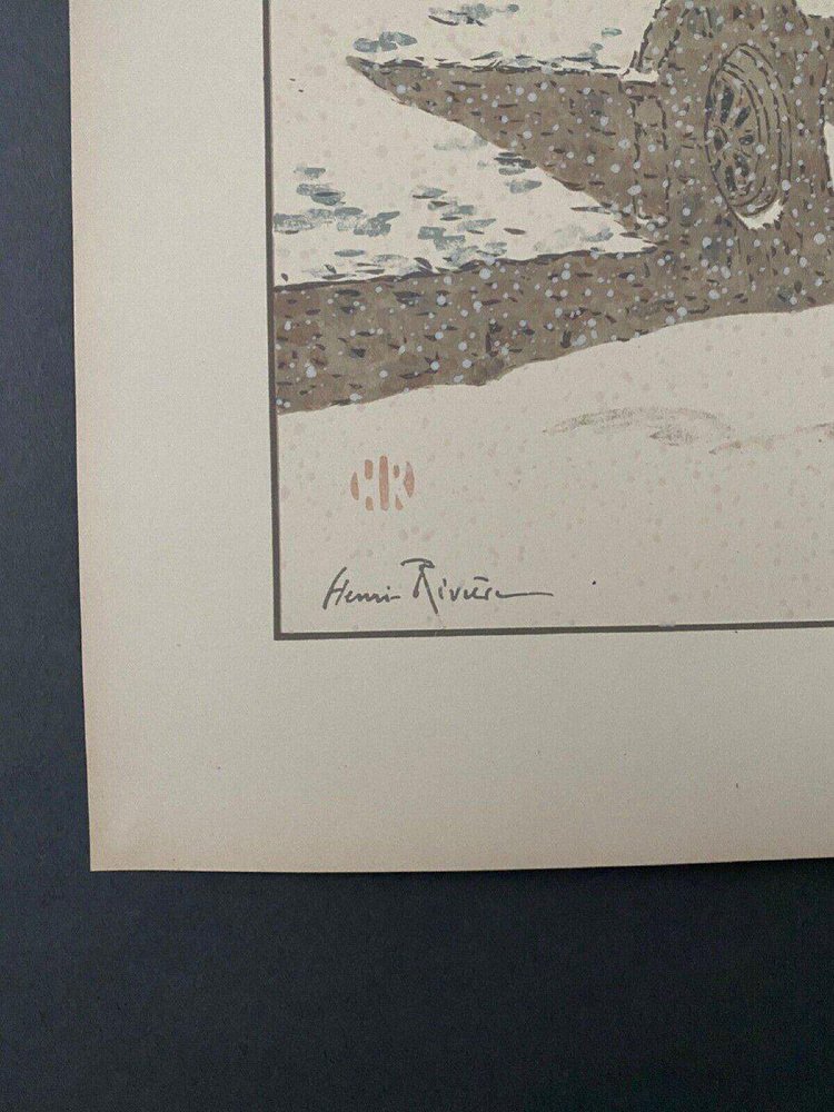 Henri Rivière, La Neige, Lithograph for sale at Pamono
