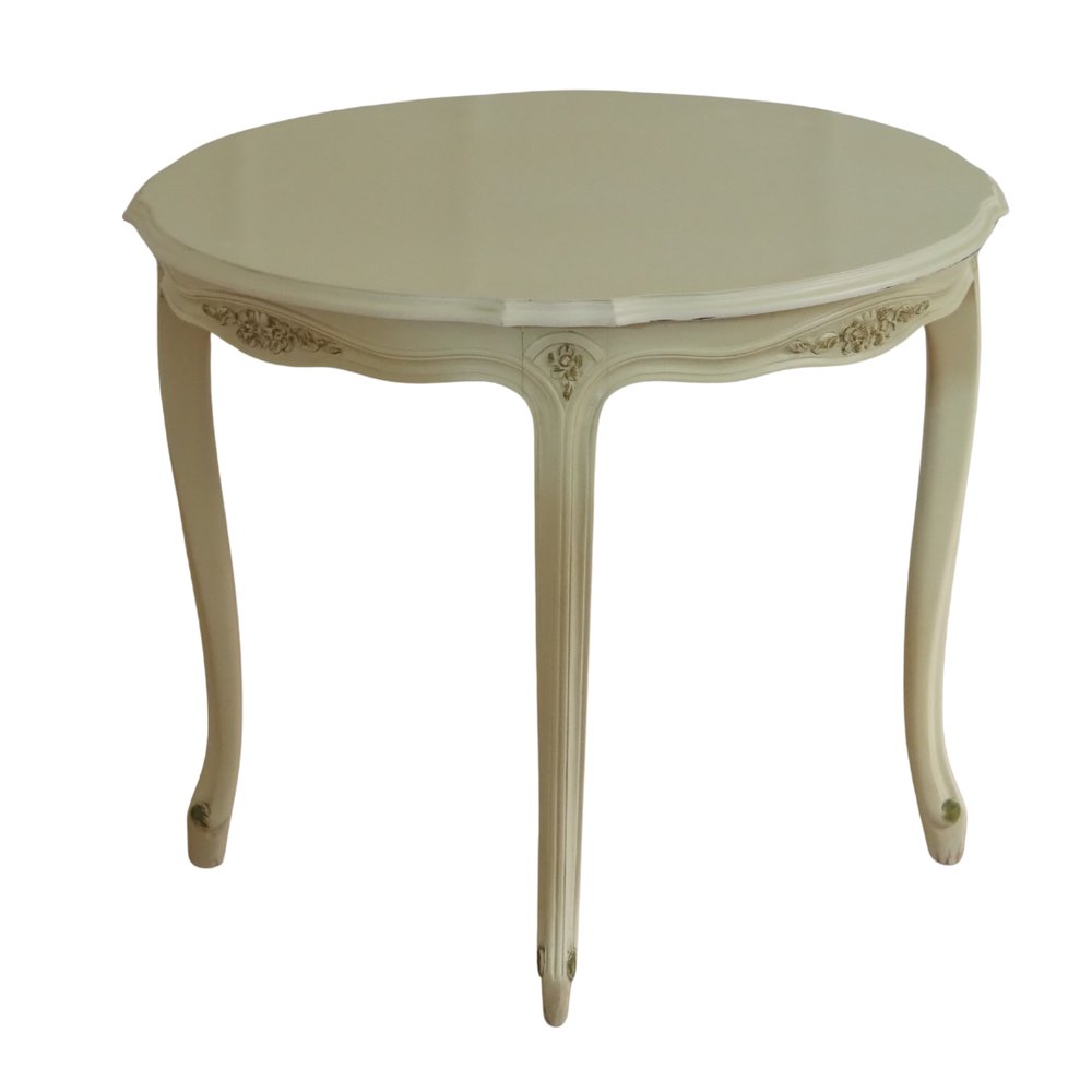 Vintage Chippendale White Side Table for sale at Pamono