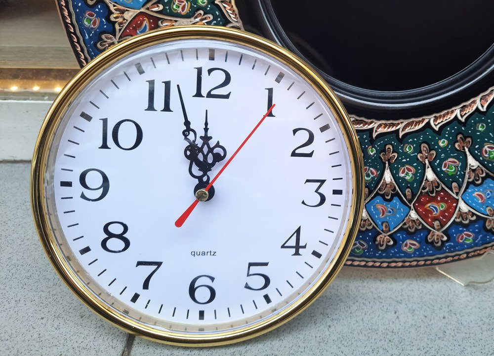 Etched Clock in Metal for sale at Pamono