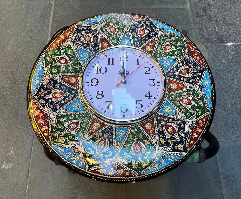 Handmade Eye Catching Copper Wall Clock for sale at Pamono