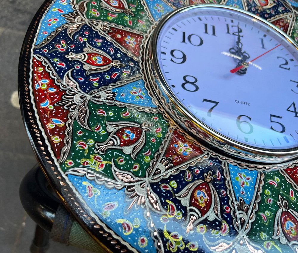 Handmade Eye Catching Copper Wall Clock for sale at Pamono