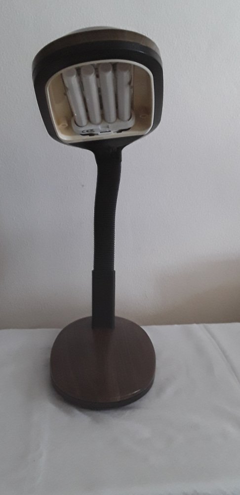 Vintage Desk Lamp with Adjustable Gooseneck Reflector in Brown Plastic ...