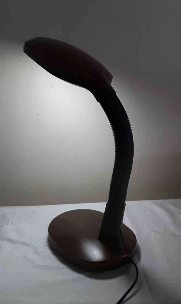 Vintage Desk Lamp with Adjustable Gooseneck Reflector in Brown Plastic ...