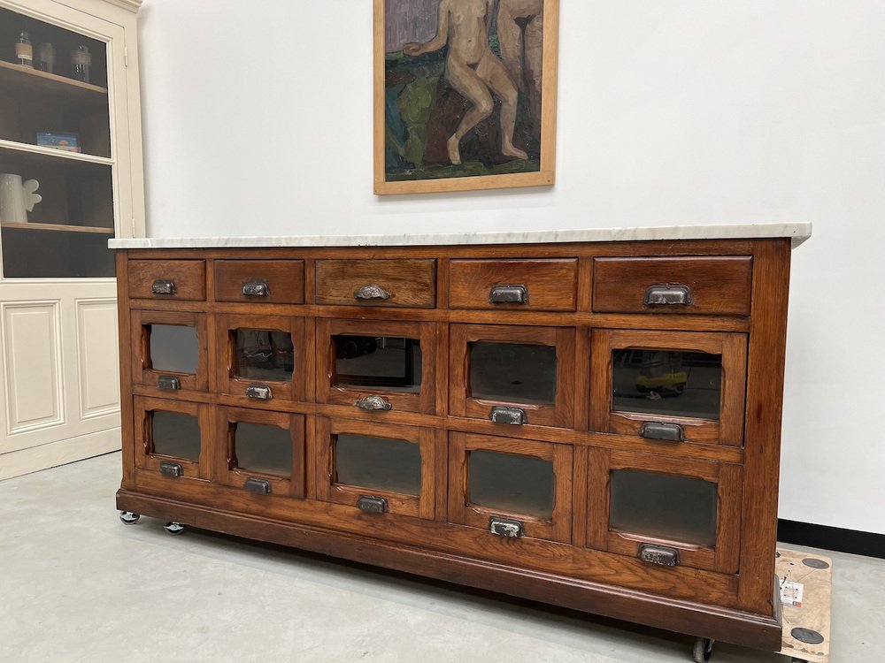 Trading Counter in Oak with Drawers, 1900s for sale at Pamono