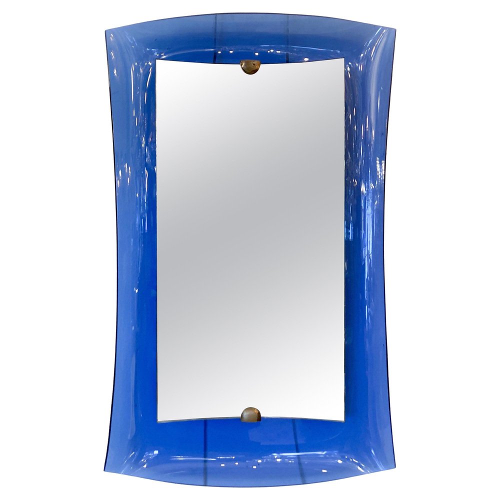 Mid-Century Modern Cobalt Blue Glass Mirror, Italy, 1950s for sale at ...