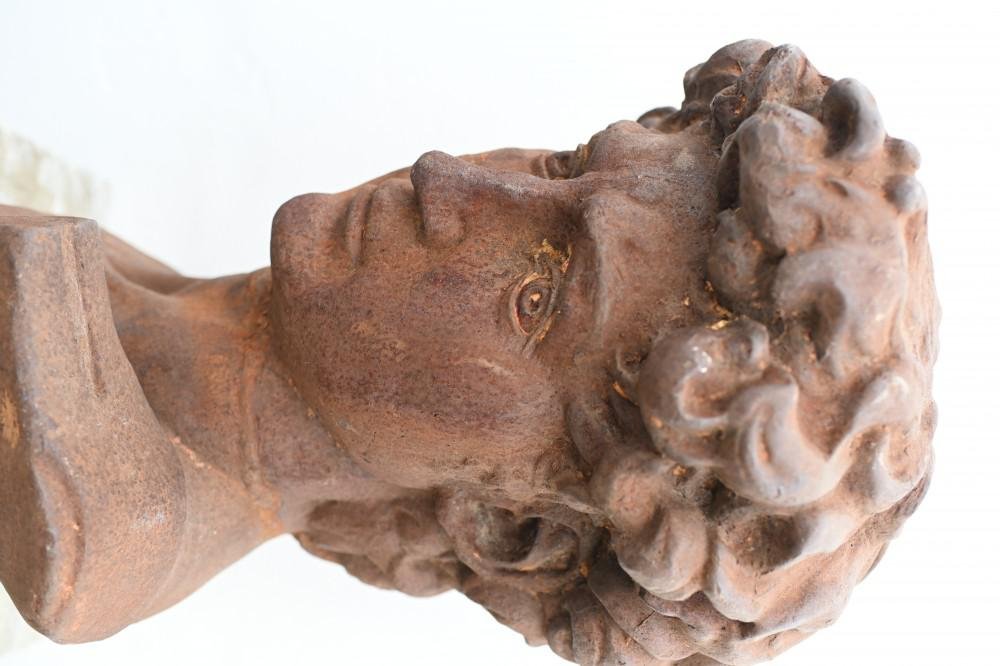 Cast Iron David Bust in the style of Michelangelo Garden Art, 1890s for ...