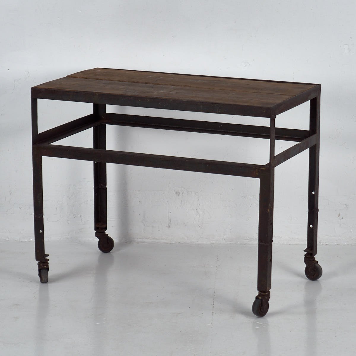 Industrial Style Side Table with Casters, 1920s for sale at Pamono