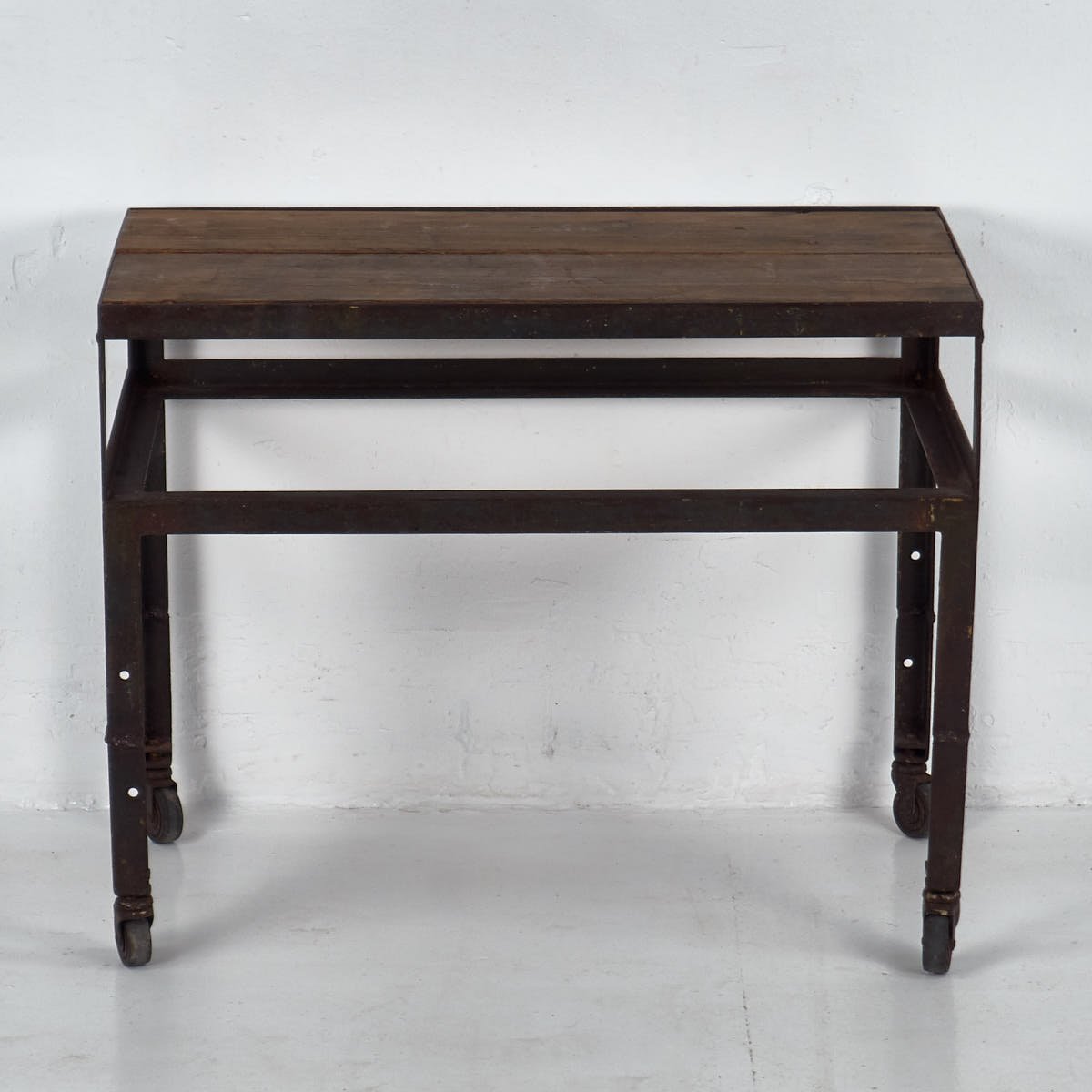 Industrial Style Side Table with Casters, 1920s for sale at Pamono