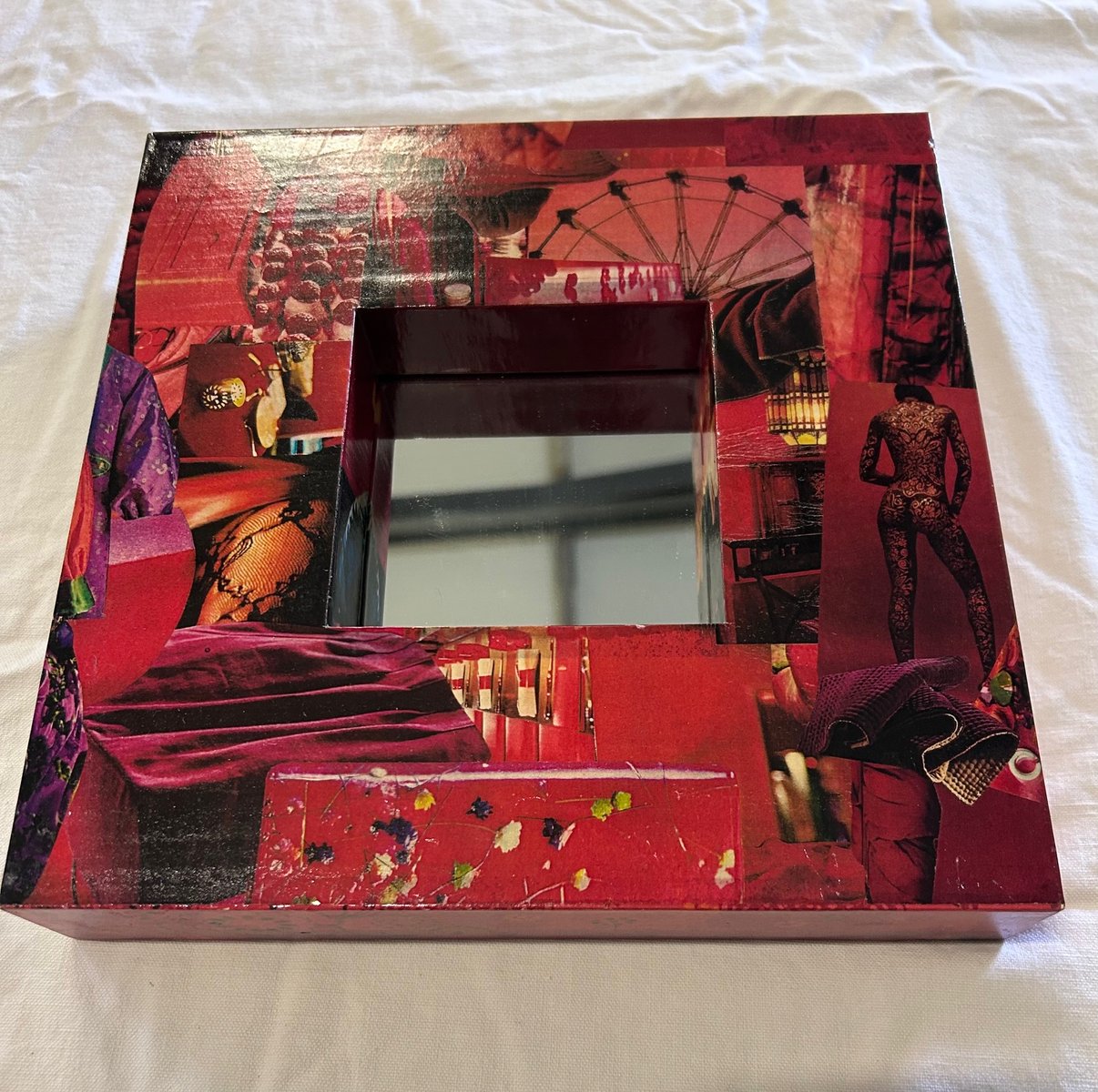 Paper Collage Mirror, 2000s for sale at Pamono