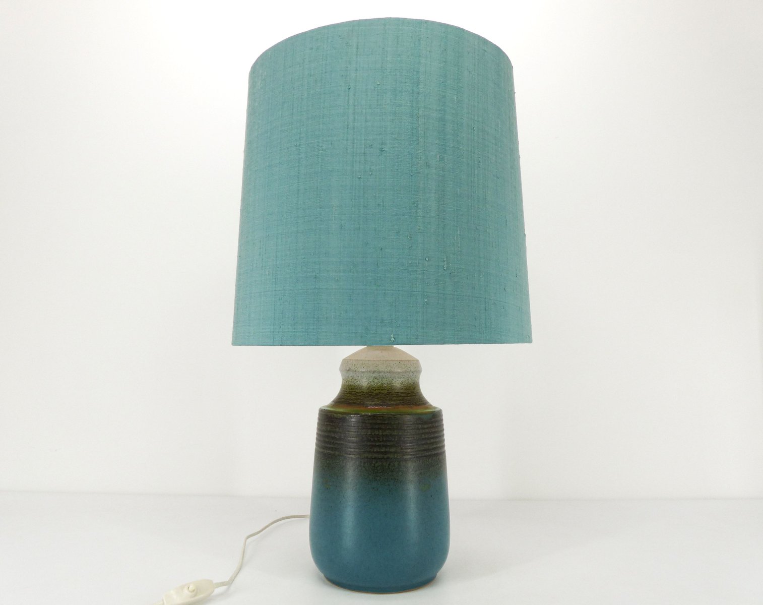 Scandinavian Blue Ceramic Lamp, 1960 for sale at Pamono