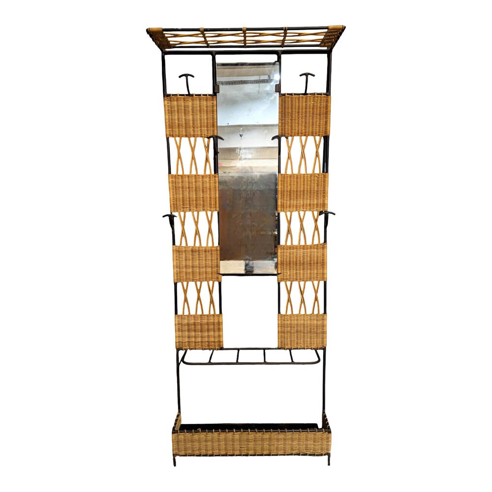 Rattan Coat Rack, 1970s for sale at Pamono