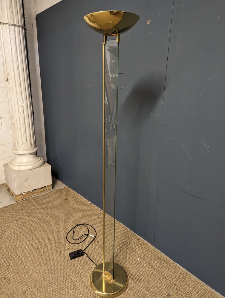 Italian Brass Floor Lamp, 1980s for sale at Pamono