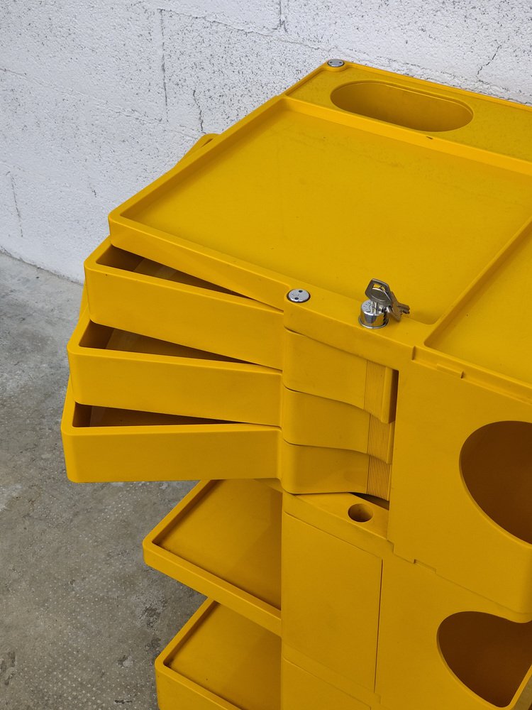 Yellow Boby Cart by Joe Colombo for Bieffeplast, 1960s for sale at Pamono