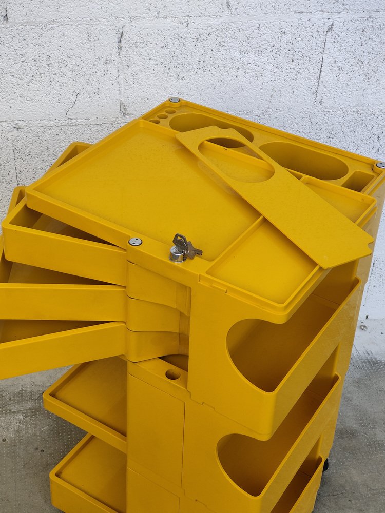 Yellow Boby Cart by Joe Colombo for Bieffeplast, 1960s for sale at Pamono