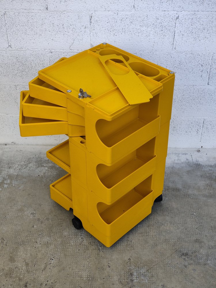 Yellow Boby Cart by Joe Colombo for Bieffeplast, 1960s for sale at Pamono