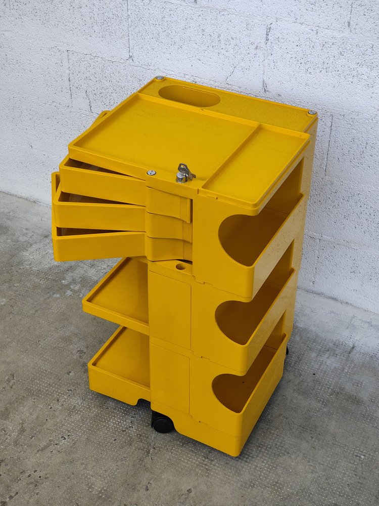 Yellow Boby Cart by Joe Colombo for Bieffeplast, 1960s for sale at Pamono