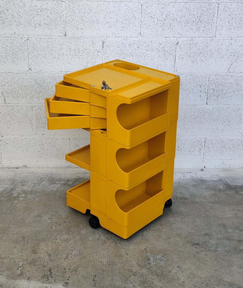 Yellow Boby Cart by Joe Colombo for Bieffeplast, 1960s for sale at Pamono