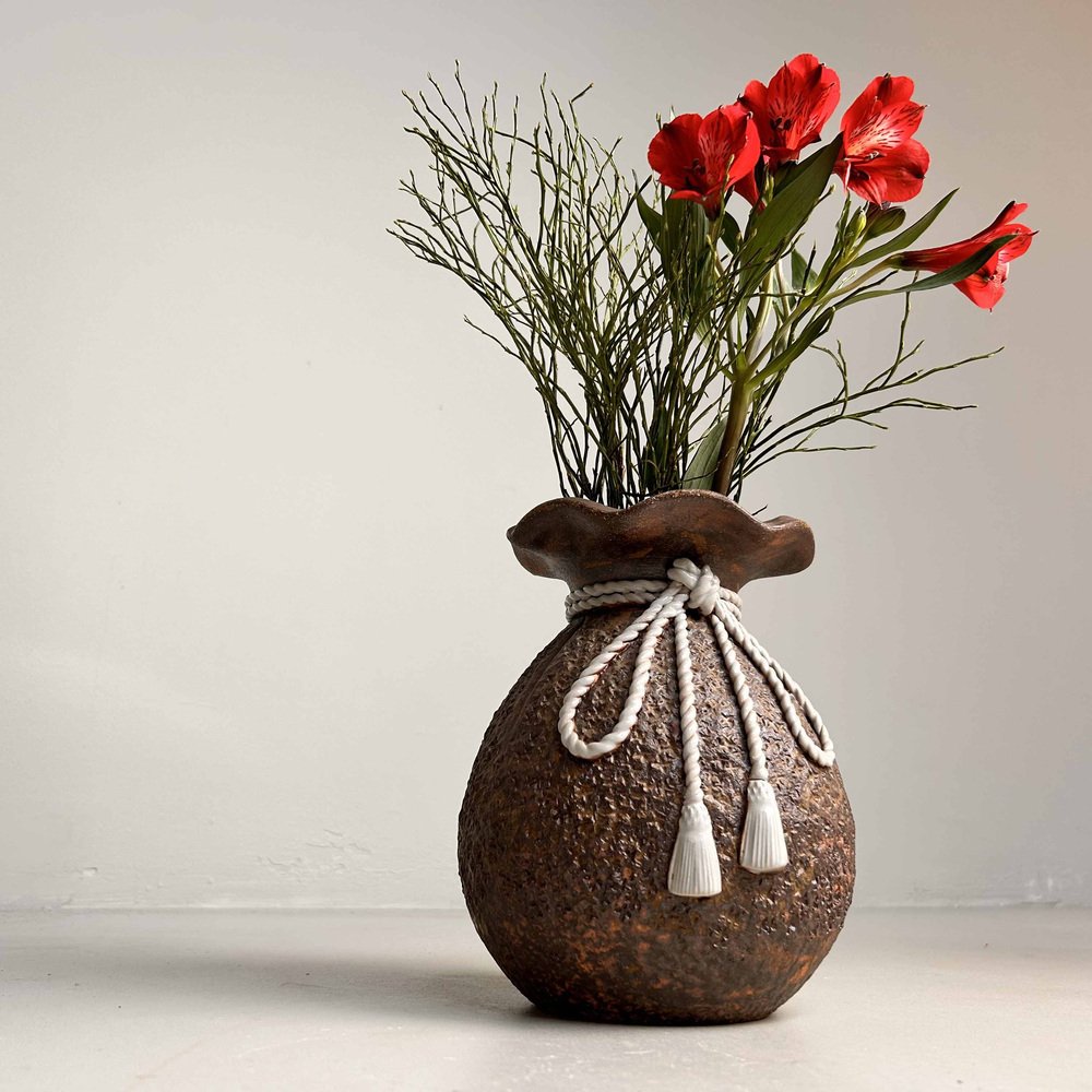 Japanese Shigaraki Ikebana Flower Vase, 1960s for sale at Pamono