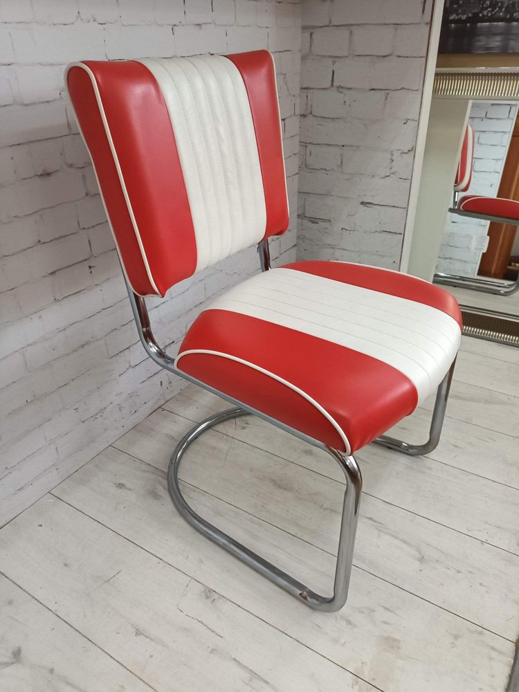 Vintage American Diner Set Chairs and Table, 1980s, Set of 5 for sale ...