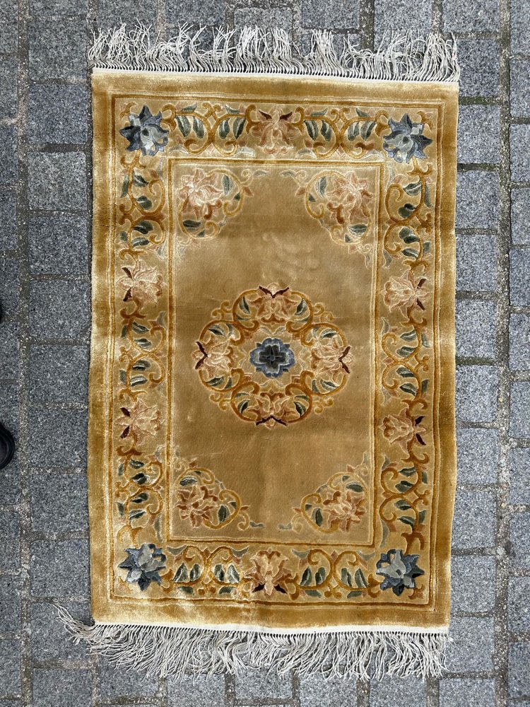 Small Vintage Chinese Silk Rug, 1990s for sale at Pamono