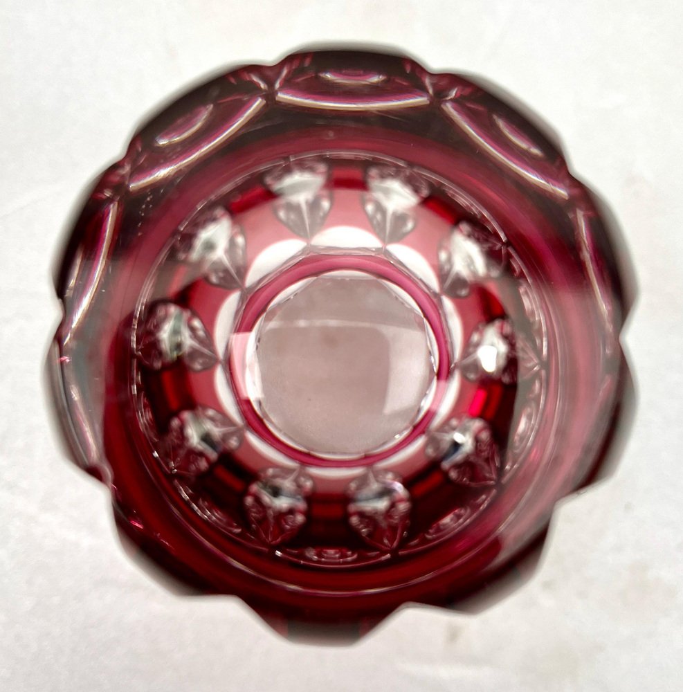 Art Deco Small Crystal Vase Cut-to-Clear from Val Saint Lambert, 1950s ...