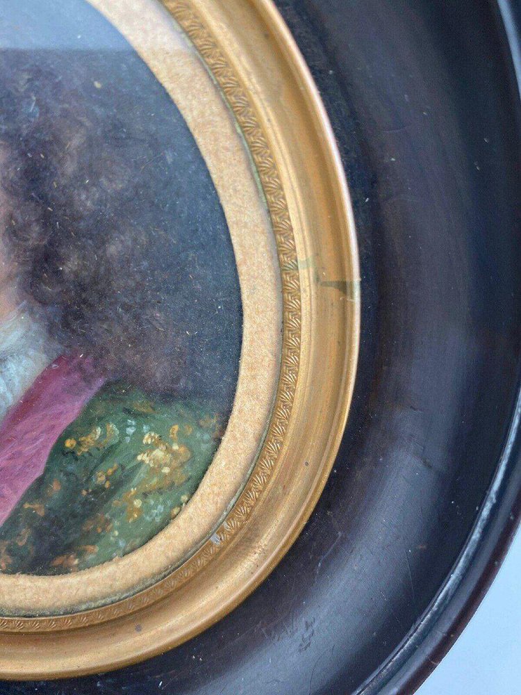 Noble Portrait Miniature, 17th-18th Century, Oil Painting, Framed for ...
