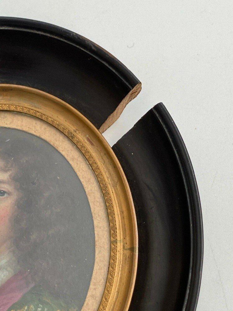 Noble Portrait Miniature, 17th-18th Century, Oil Painting, Framed for ...