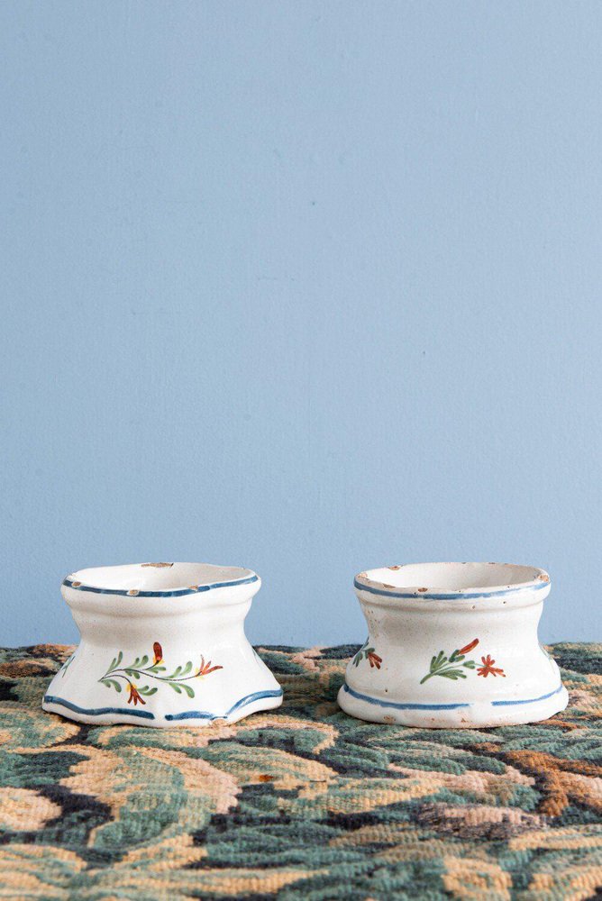 18th Century Floral Salt Pigs from Rouen Faience, Set of 2 for sale at ...