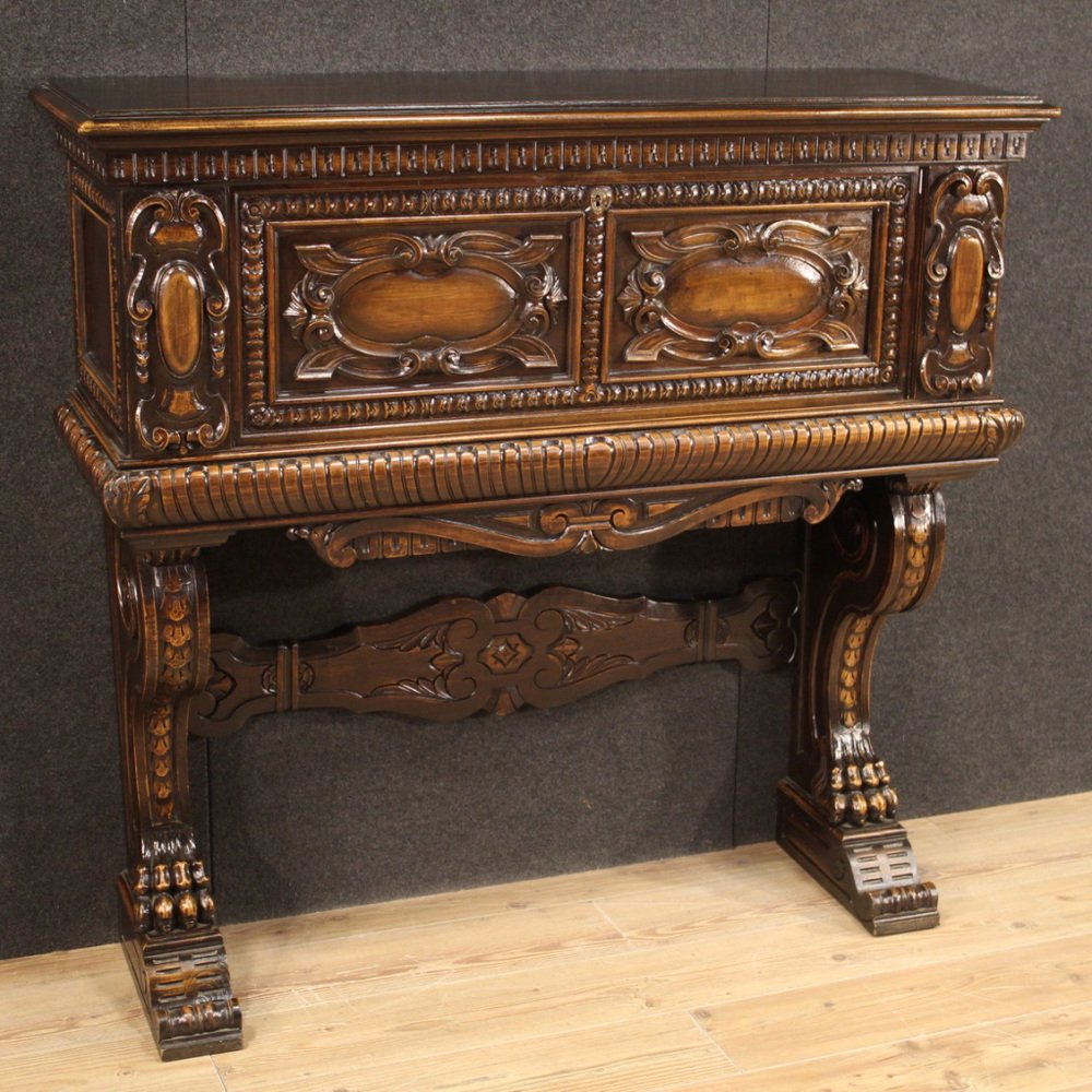 20th Century Baroque Bar Cabinet in Oak, 1950s for sale at Pamono