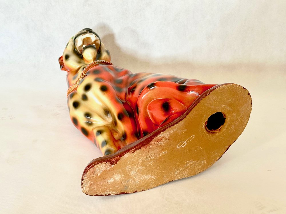 Large Vintage Italian Tiger Statue in Resin, 1970s for sale at Pamono